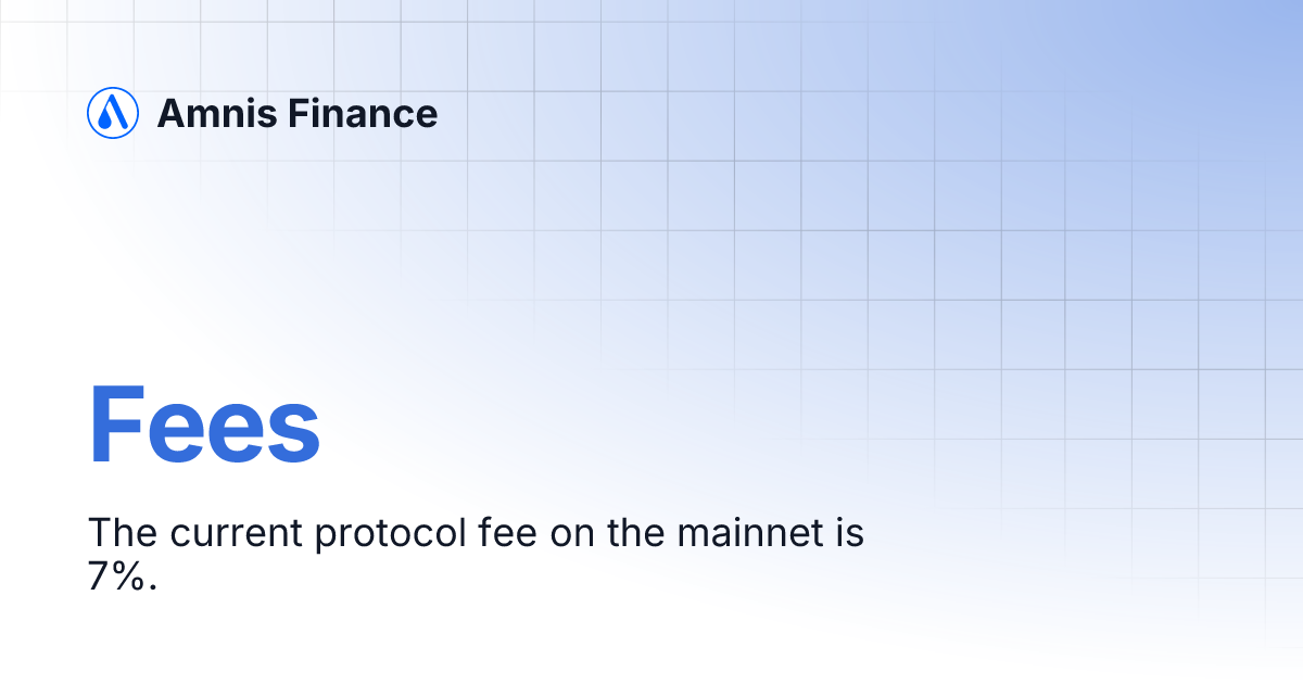 Fees | Amnis Finance